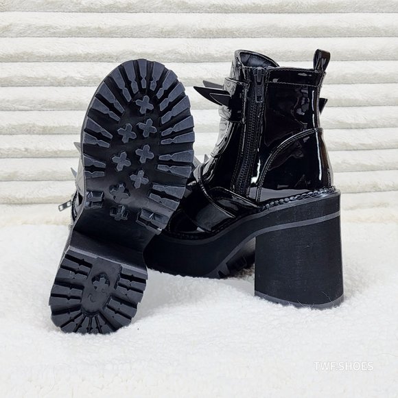 Demonia | Shoes | Demonia Assault Shiny Black Patent Claw Spiked ...